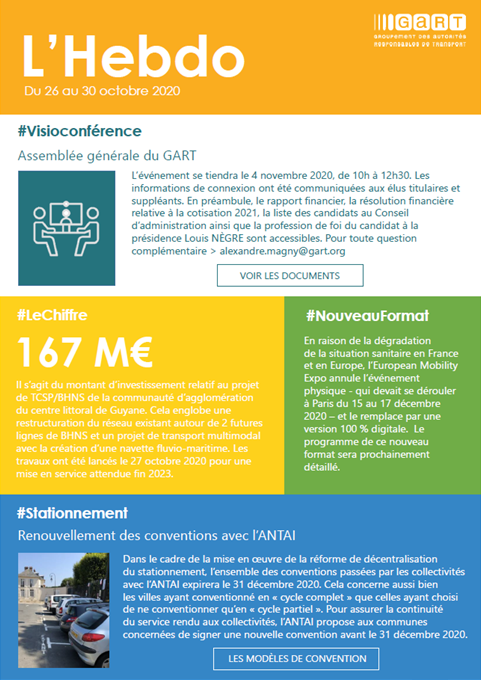 L’Hebdo n°5 – 26 au 30 octobre 2020 – Gart